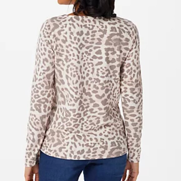Belle by Kim Gravel | Tops | Belle By Kim Gravel Leopard Brushed Knit ...